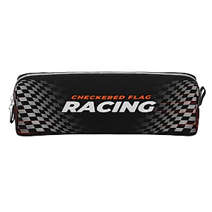 Pencil Case Pouch for Boys Girls Kids, Racing Flag Speed Race Car Pencil Cases Box Pen Portable Office Stationery Makeup Bag, Pencil Pen Bag Desk Organizer for School Students
