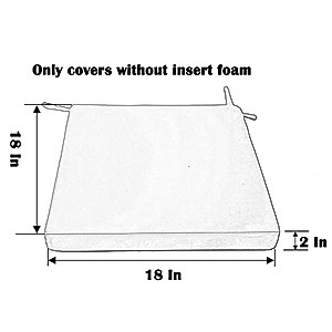 Leeymoo Outdoor Cushion Replacement Covers, Water Repellent Patio Seat Cushion Covers-Only Covers (20"x20"x2" 2 Pack Navy)