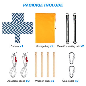 SARHLIO Hanging Swing Seat Chair for Infant and Toddle Wooden Canvas Hanging Baby Swing with Adjustable Ropes, Kids Toys Gifts Swing for Indoor Outdoor Backyard 6 Months to 3 Years Old(BHS01A)