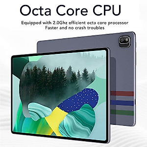 2 in 1 Tablet 10.1 Inch, Android 12 Gaming Tablet with Keyboard Case, Octa Core CPU, 8GB RAM 256GB ROM, FHD Touchscreen, Dual Carema, WiFi, BT5.0, 4G Network, 7000mAh Battery (Grey)