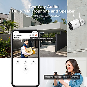 DCT Security Camera Wireless Outdoor,Battery Powered 1080P HD Color Night Vision for Home WiFi Security Camera,AI Motion Detection, Siren Alarm and Spotlight, 2-Way Audio, SD/Cloud,IP65 Waterproof