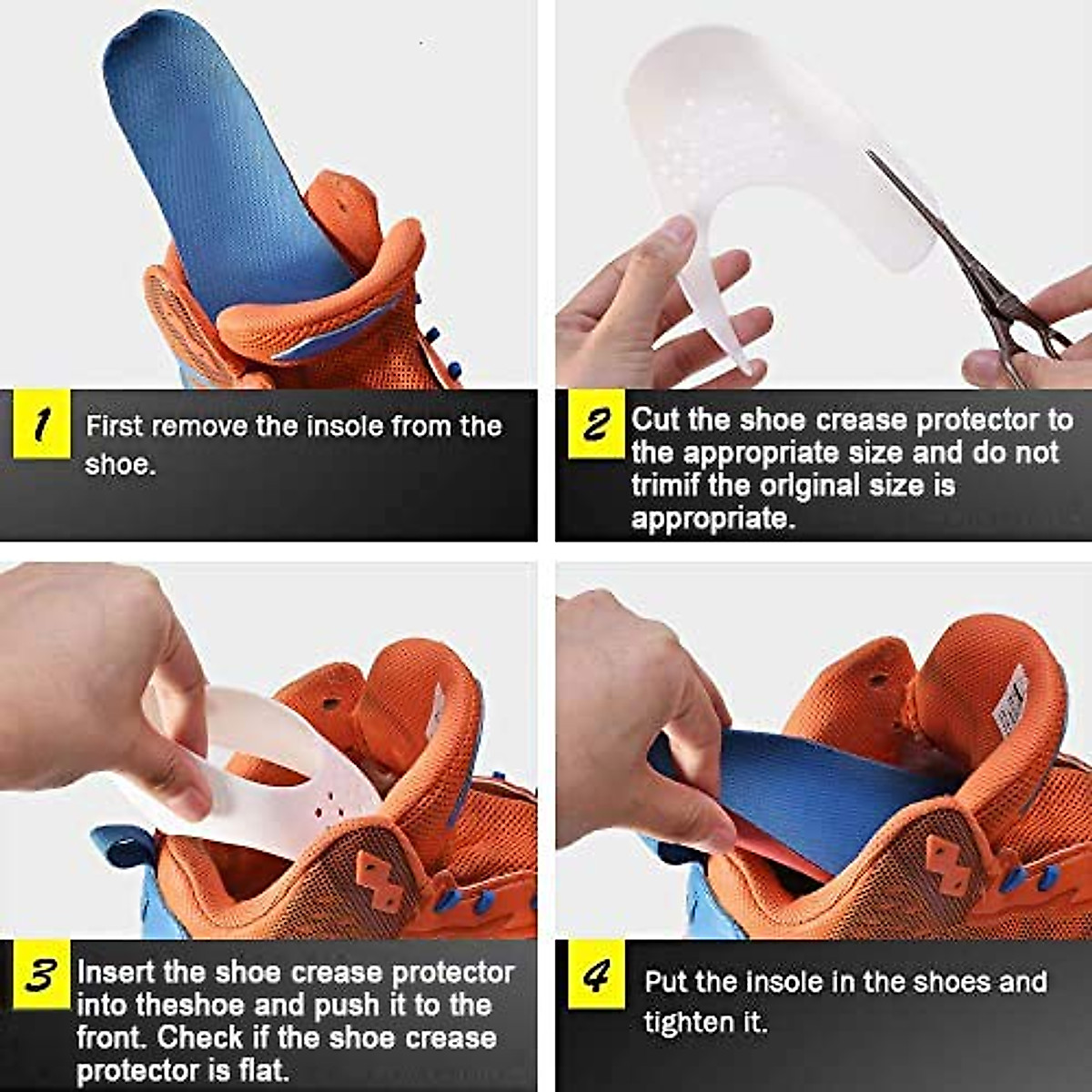 Jdomall 2 Pairs Shoes Crease Protector Toe Box, Prevent Sneaker Shoes Crease Protector for Men and Women's 7-12/