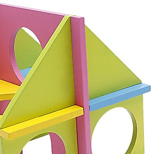 Tangc Pet Mouse Rat Wooden Hamster Funny Fun Gym Playground Exercise Safe Toy