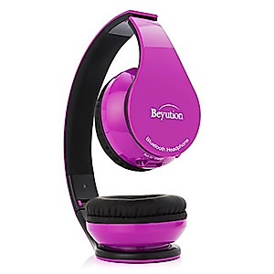 deep Purple Hi-Fi Over-Ear Stereo Bluetooth Headphones Built in Mic-Phone Talk with Phone or Listen Music Clearly, Built Noise Cancellation Technology, with Retail Package!
