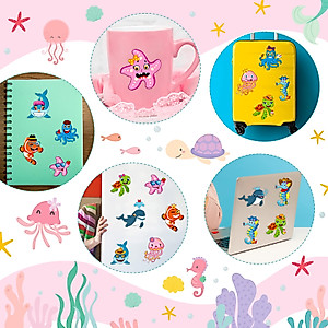48 Pcs Ocean Animal Stickers Craft for Kids Under The Sea Party Favors Summer Stickers Beach Craft Kit Make a Sea Sticker Sheets Mermaid Party Shark Themed Birthday Baby Shower Party Supplies