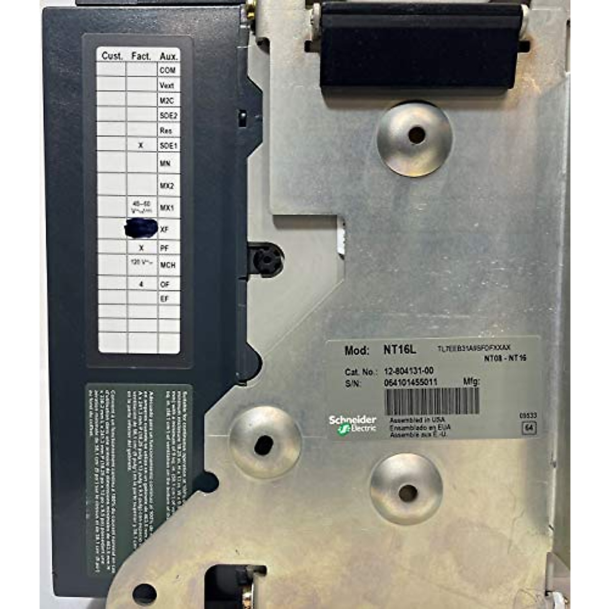 Square D NT16L 1600A Masterpact EO Circuit Breaker 12-804131-00 Shunt 1600 Amp