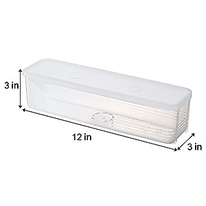 ZENFUN Set of 6 Pasta Storage Containers with Lid, Airtight Spaghetti Noodle Holder Rectangular Chopstick Storage Box Sealed Noodle Canisters for Refrigerator, Kitchen Pantry, 3 x 12 x 3 Inches