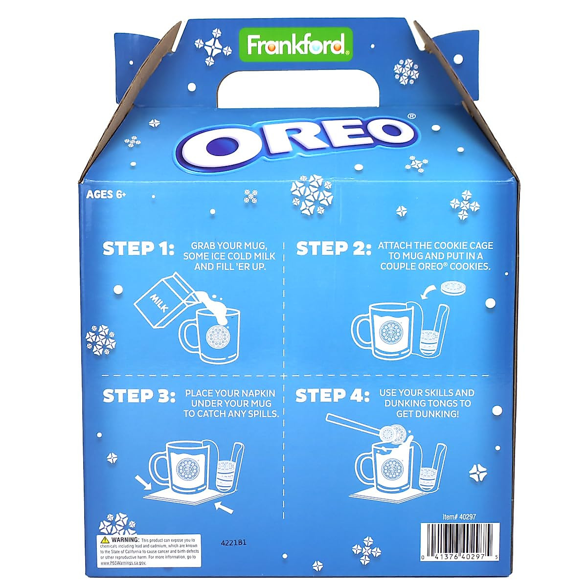 OREO Ultimate Dunking Gift Set With OREO Cookies, Glass Mug, Cookie Holder & Dunking Tongs, By Frankford Candy