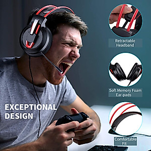 Zentouch Gaming Headset, Stereo Headset with Noise Cancelling and Mic, Over Ear Headset for PS4 PC Laptop