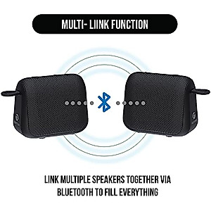 Raycon Everyday Speaker with Microphone IP67 Dustproof and Waterproof TWS Multilink Bluetooth 5.0 Portable Outdoor Wireless Speaker for Home, Outdoors, Travel (Carbon Black)