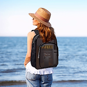 HEEYA Clear Backpack Heavy Duty Transparent Backpack for School Security Sports Work Travel Stadium College - Black