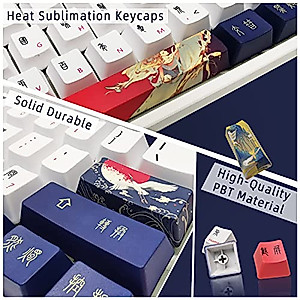 Keycaps PBT Dye Sublimation Upgrade 108 Keycap Set OEM Profile Keycaps Keyset with Puller for Cherry Mx Gateron Kailh Switch Mechanical Keyboard (Fate)