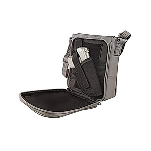 Roma Leathers Compact Concealment Crossbody Bag Wire reinforcement strap & Lockable YKK zippers