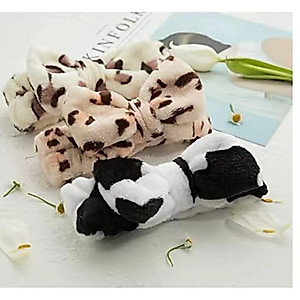 BAGLEV Spa Headband Makeup Spa Headband for Women Microfiber Coral Fleece Bow Hair Band Stretchable Elastic for Women Girls Shower Washing Face Makeup Birthday Gifts