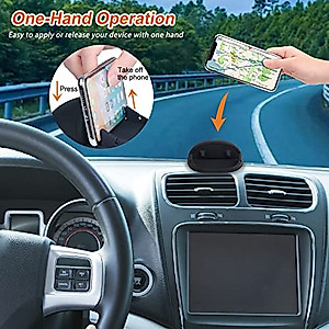 Car Phone Holder, Car Phone Mount Silicone Car Pad Mat for Various Dashboards, Dashboard Phone Holder for Car, Slip Free Desk Phone Stand Compatible with iPhone, Samsung, Android Smartphones (Black)