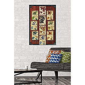 Trends International Dungeons Dragon Grid Wall Poster, 22.375" x 34", Premium Unframed Version
