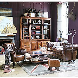 SAILINGSTORY Wooden Sailboat Model Ship Sailboat Decor 30" Schooner Atlantic 1:50 Scale Replica Navy and Walnut Antique Finish