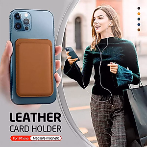 Strong Magnetic Card Holder Leather Wallet with MagSafe for Apple iPhone 14 Pro Max/14 Plus/14 Pro/14/13 Pro Max/13 Pro/13/13 Mini/12 Max/12/12 Pro/12 Mini, (Black)