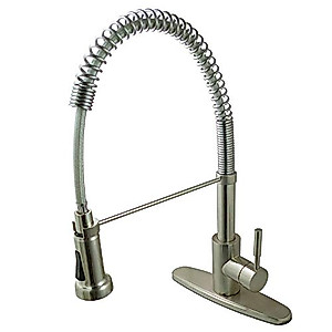 Kingston Brass GSY8888DL Concord Pre-Rinse Kitchen Faucet, 10-1/16 inch in Spout Reach, Brushed Nickel