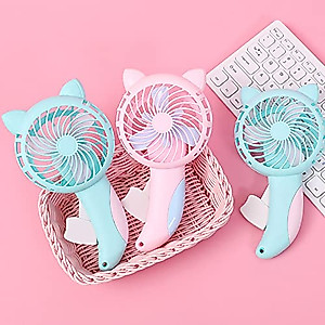 Portable Handheld Mini Fan for Girls, USB Charging Shell Shape Manual Cooling Fan Air Blower for Summer Random Color 1