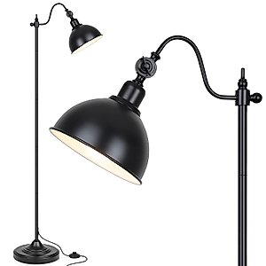 Mlambert Industrial Floor Lamp,63” LED Standing Lamp Modern with 11W A19 LED Bulb,Adjustable Head,Foot Switch,Metal Lamp for Livingroom,Stand Light