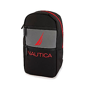 Nautica Unisex's Sling Shoulder Bag, Black RED