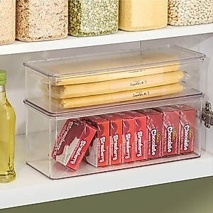 iDesign Recycled Plastic Stackable Pantry Storage Bin with Lid – Clear
