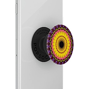 PopSockets PopGrip: Phone Grip and Phone Stand, Collapsible, Swappable Top (Lantana Warp)