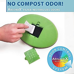 iTouchless Stainless Steel Compost Bin 1.6 Gallon Includes AbsorbX Odor Filter System, Pest-Proof, Titanium Rust-Free Space-efficient Slim Oval Shape 6 Liter Kitchen Countertop Trash Can