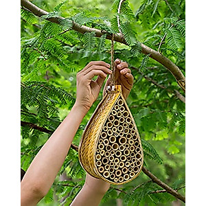 SunVara Mason Bee House for Pollinating Bees Wild Pollinator Mason Bee Brick Tubes Habitat Garden Supplies Bee Boxes Hanging Bee Box Hotel (1)