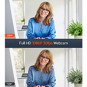 DEPSTECH Webcam with Microphone for Desktop, DW10 USB Webcam 1080P, Web Cameras for Computers, Computer Camera with Microphone for PC, Desktop, Laptop, Streaming Webcam with Cover Slide & Tripod