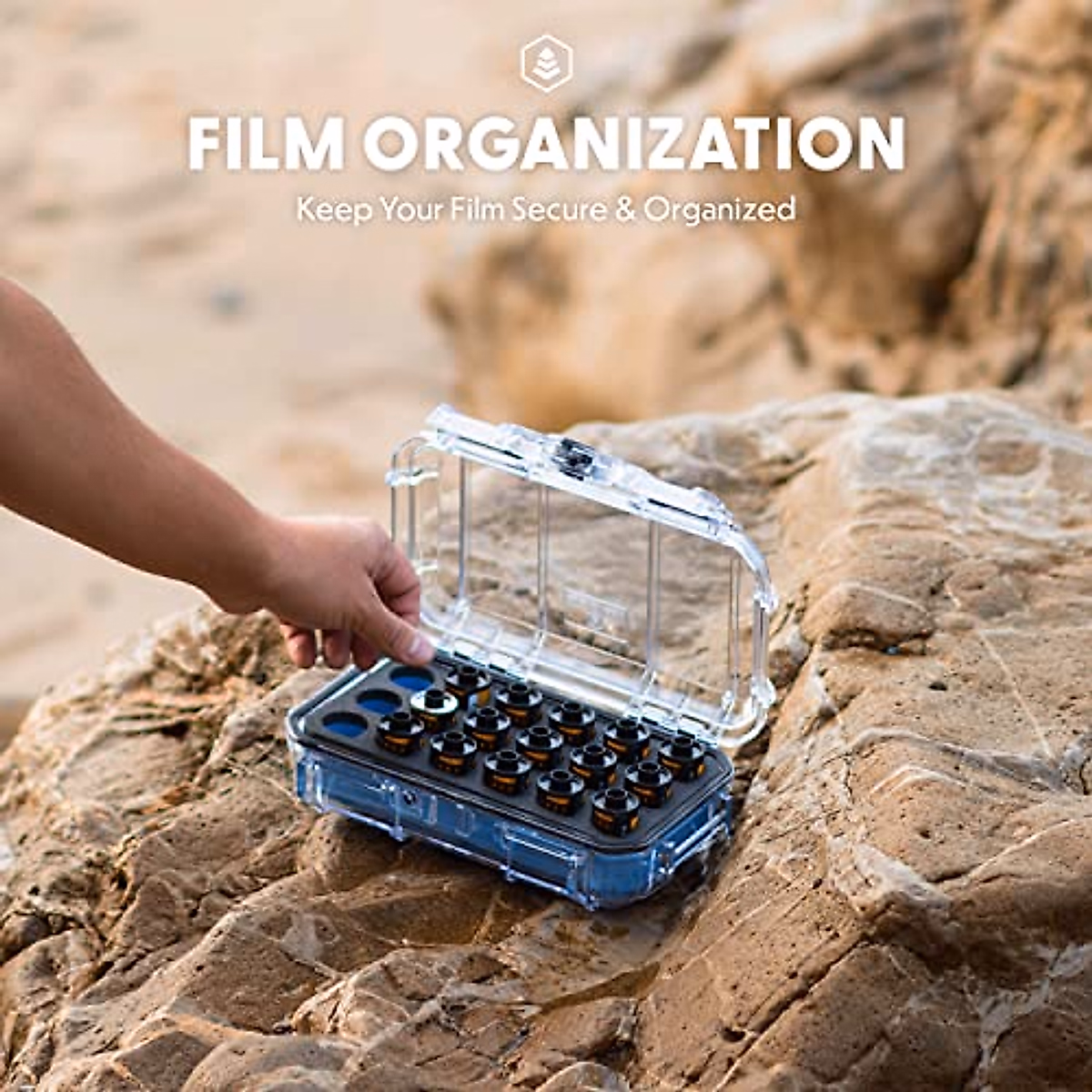 Evergreen X Seahorse 56 Professional Heavy Duty Waterproof Photographic Film Carrying and Hard Storage Case for 18 Rolls | 35mm Photo Film | Light Sealed, Waterproof, Crushproof (Film Not Included) (Black)