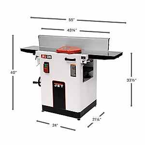 JET 12-Inch Planer/Jointer, Helical Cutterhead, 3 HP, 230V 1Ph (Model JPJ-12BHH)