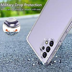 Rayboen for Samsung Galaxy A32 5G Case Diamond Clear Designed [Anti-Yellowing] Shockproof Phone Case, Hard Back & Soft TPU Bumper Hybrid Transparent Cover for Galaxy A32 5G Phone Case 6.5 inch