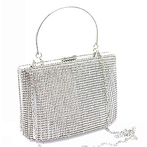 RomanticDesign Rhinestone Evening Bag Clutch Purses for Women Cocktail Party Wedding Glitter Handbag Clutches