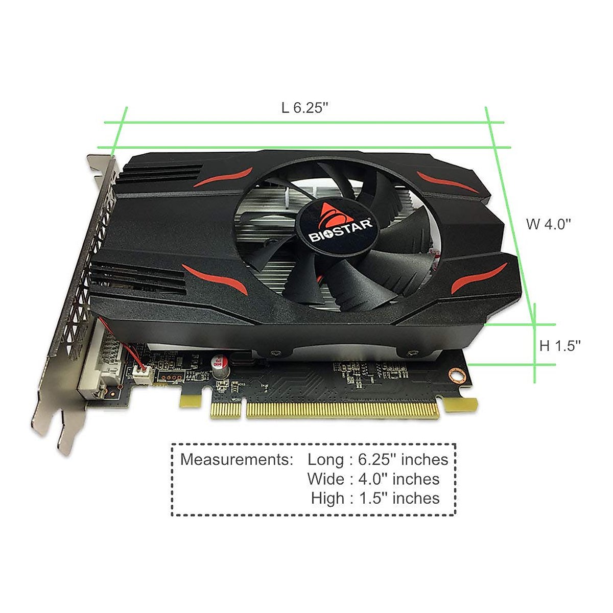 Biostar Radeon RX 550 4GB GDDR5 128-Bit DirectX 12 PCI Express 3.0 DVI-D Dual Link, HDMI, DisplayPort. Gaming Edition VA5515RF41-TBMRA-BS2