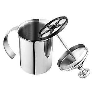 Bellemain Milk Frother Handheld, Thick, Creamy Milk Foam Maker, Warm & Cold Milk Foamer | Stainless Steel Hand Held Frother for Coffee, Latte, Cappuccino, Frappe, Matcha, Hot Chocolate, 14 oz.