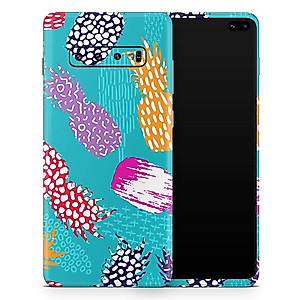 DesignSkinz Retro Summer Pineapple v1 Protective Vinyl Decal Wrap Skin Cover Compatible with The Samsung Galaxy S20 (Screen Trim & Back Glass Skin)