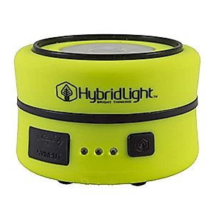 Hybridlight Solar Rechargeable Lantern/Cell Phone Charger. 150 Lm. Built In Solar Panel, Hi-Vis Yellow