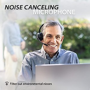 Avantalk Alto Solo - Wireless Headset with Mic for Work with Qualcomm Bluetooth Solution, CVC Noise-Canceling for PC, Computer & Laptop, Charging Stand, Mute Button, Wired Headphones Option