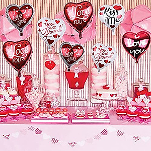 Happy Valentines Day Balloons Party Decorations Supplies - I Love You Kiss Me You are Loved Valentines Balloons Romantic Decorations