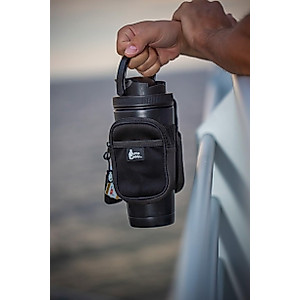 Bottle Caddy™️ The Original Gym Water Bottle Pouch Sleeve with Zipper Side Storage Pockets for Cards, Keys, Phone, Wallet for Reusable Bottles, Small Size (20-28+ Oz Bottles)