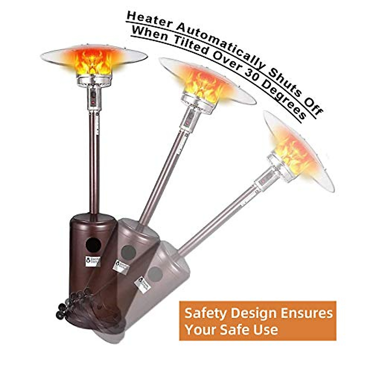 EVOOP 48000-BTU Copper Iron Floorstanding Liquid Propane Patio Heater