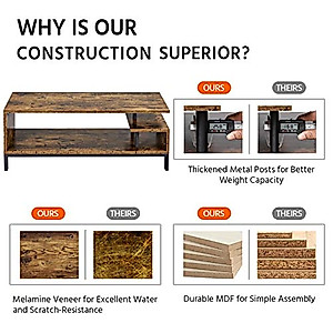 Yaheetech Industrial TV Stand for TVs up to 55 inch, Media Console Table with Storage Shelves for Living Room, Home Entertainment Center for Small Space, 42 x 16 x 16 inches, Rustic Brown