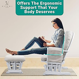 Brisbane Nursery Glider & Ottoman Sets, Glider Recliner Nursery Rocking Chair, Nursery Glider Rocker with Ottoman, Reclining Gliders & Chairs for Breastfeeding, Maternity, Napping - Light Gray