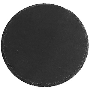 FUNSUEI 8 Pack 7.8 Inches Black Slate Cheese Board, Natural Slate Cheese Plates, Round Slate Serving Tray for Meat, Fruit, Biscuit, Kitchen Dining, Parties
