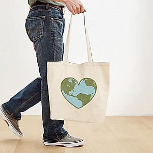 CafePress Earth Love Tote Bag Natural Canvas Tote Bag, Reusable Shopping Bag