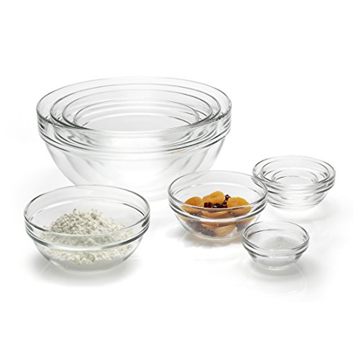 Luminarc Stackable Bowl 10-Piece Set, Glass, 1, Clear