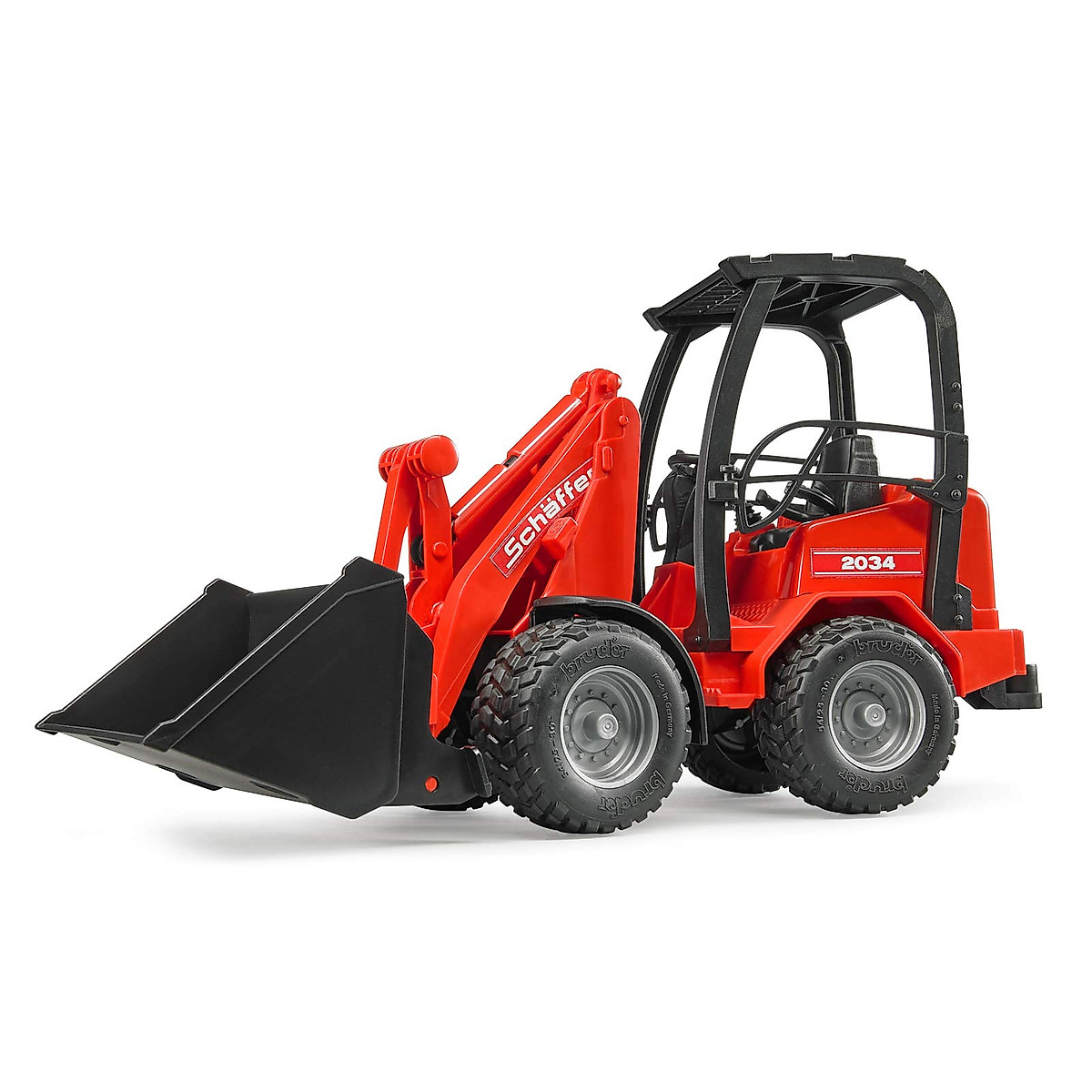 Bruder 02190 Schaeffer Compact Frontloader 2630 Tractor for Realistic Farm and Construction Pretend Play