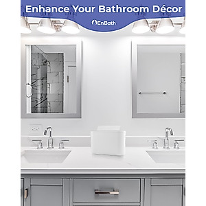 EnBath Countertop Paper Towel Dispenser (White)/Multifold Paper Towel Holder, Non-Slip, Durable ABS, Stylish Design for Bathroom and Kitchen